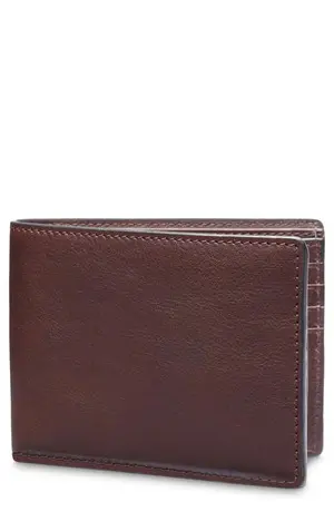 Bosca Id Flap Bifold Wallet Dk Brown