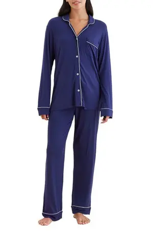 PAPINELLE Kate Long Sleeve Pajamas - Navy