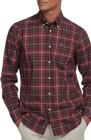 Barbour Wetheram Tailored Fit Button-down Shirt Winter Red