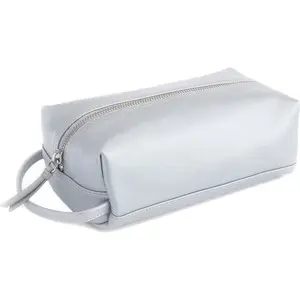 ROYCE NEW YORK Personalized Leather Toiletry Bag - Silvereboss