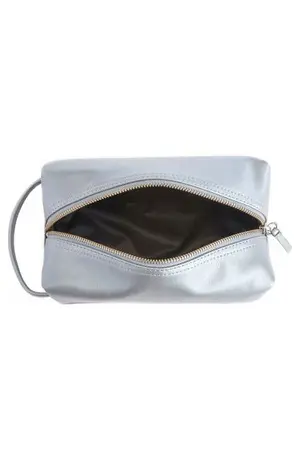 ROYCE NEW YORK Personalized Leather Toiletry Bag - Silvereboss