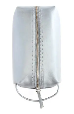 ROYCE NEW YORK Personalized Leather Toiletry Bag - Silvereboss