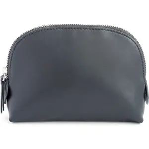 ROYCE NEW YORK Personalized Small Cosmetic Bag - Black - Silver Foil