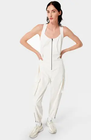 Sweaty Betty Utility Open Back Jumpsuit - Chalk White