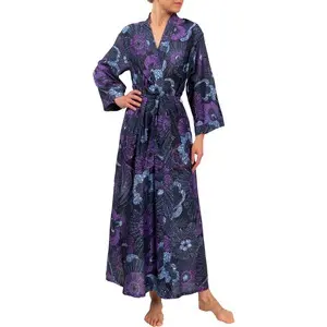 EVERYDAY RITUAL Colette Cotton Robe - Midnight Garden