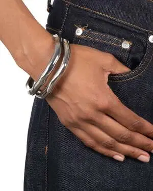 Alexis Bittar Small Molten Bangle Bracelet - Silver