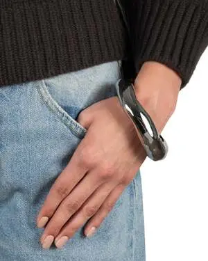 Alexis Bittar Large Molten Bangle Bracelet - Silver