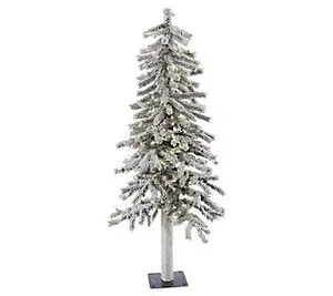 VICKERMAN 4' Flocked Alpine Tree By - One-color