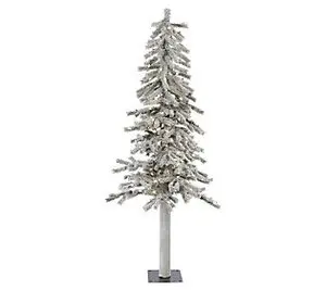 VICKERMAN 5' Flocked Alpine Tree By - One-color