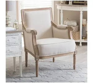 BAXTON STUDIO Chavanon Linen Traditional French Accent Chair - One-color
