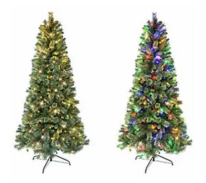PULEO INTERNATIONAL Puleo 6' Pre-lit Montana Pine Tree, 250 Color-s Lect Led - One-color