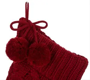 GLITZHOME Farmhouse Knitted Christmas Stocking Ith Pom Pom