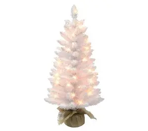 PULEO INTERNATIONAL Puleo 3' Prelit White Tree, 97 Tips