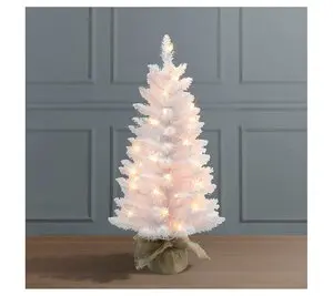 PULEO INTERNATIONAL Puleo 3' Prelit White Tree, 97 Tips