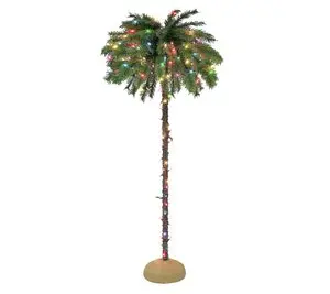 PULEO INTERNATIONAL Puleo 6' Prelit Palm Tree 150 Ul Multicolor Lig Hts - One-color