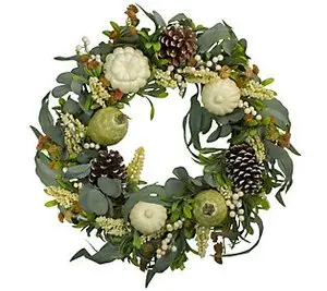 NORTHLIGHT Gourds And Foliage Thanksgiving Wrea Th 24 - One-color