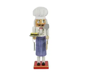 NORTHLIGHT Nutcracker Factory 14.25' Chef W/ Gingham Apron Nutcracker - One-color
