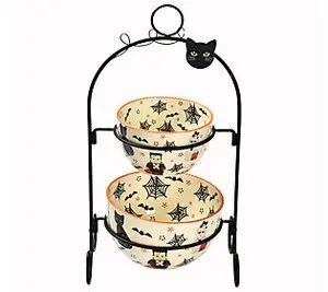 TEMP-TATIONS Seasonal Tiered Server With 1-qt And 2-qt Bowls - One-color