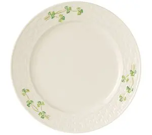 BELLEEK Classic Shamrock Dinner Plate