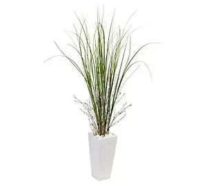 NEARLY NATURAL Bamboo Grass In White Tower Ceramic Nearly N Atural - One-color
