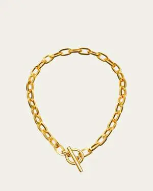 BEN-AMUN 24k Electroplated Oval Link Chain Necklace - Gold