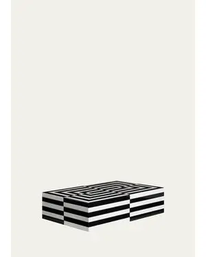 Jonathan Adler Op Art Large Stacking Box - White/black