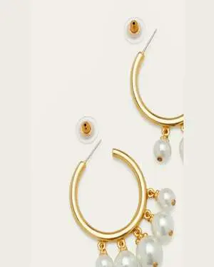 BEN-AMUN Pearly Drop Hoop Earrings