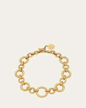 BEN-AMUN Plated Hammered Chain Necklace - Gold