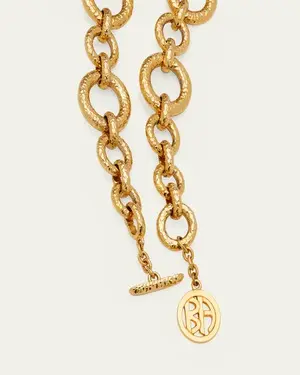 BEN-AMUN Plated Hammered Chain Necklace