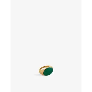 Monica Vinader X Kate Young 18ct Yellow Gold-plated Vermeil Sterling Silver And Onyx Ring - Green