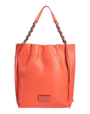 MARC ELLIS Leather Handbag With Brand Logo - Orange