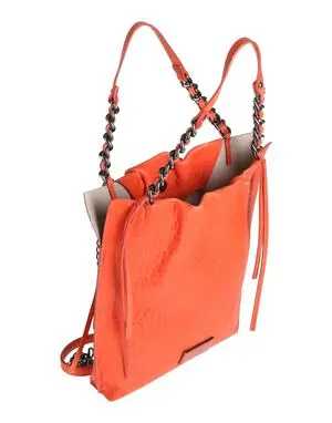 MARC ELLIS Leather Handbag With Brand Logo - Orange