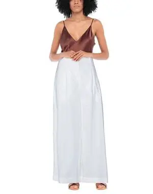 Isabel Benenato Cotton Wide-leg Pants - White