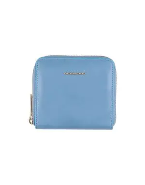 PIQUADRO Woman Wallet Yellow Size - Soft Leather Slate Blue