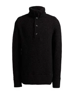 PAOLO PECORA Turtleneck In Virgin Wool And Acrylic Black