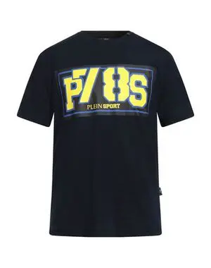 PLEIN SPORT Man T-shirt Grey Size M Cotton Midnight Blue