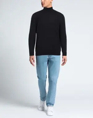 DRUMOHR Turtleneck Light Super 140s Wool Knit - Blue