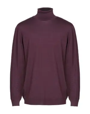 DRUMOHR Turtleneck Light Super 140s Wool Knit Deep Purple