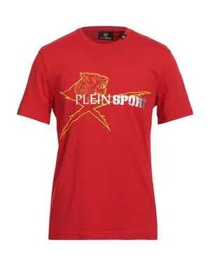 PLEIN SPORT Man T-shirt Grey Size S Cotton Red