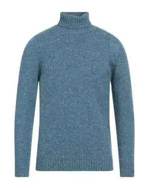 DRUMOHR Man Turtleneck Plum Size 38 Virgin Wool, Cashmere, Polyamide Blue
