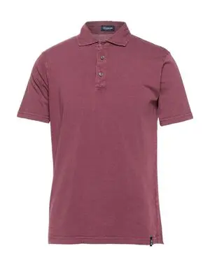 DRUMOHR Man Polo Shirt Navy Size Xl Cotton Burgundy