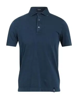 DRUMOHR Man Polo Shirt Navy Size Xl Cotton Dark Blue