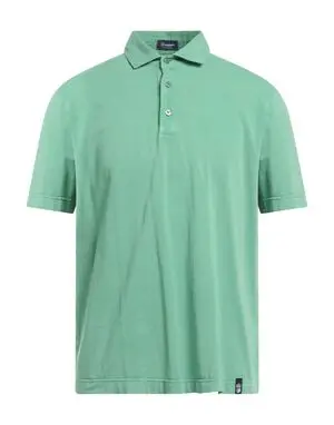 DRUMOHR Man Polo Shirt Navy Size Xl Cotton Light Green