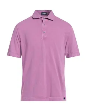 DRUMOHR Man Polo Shirt Navy Size Xl Cotton Mauve
