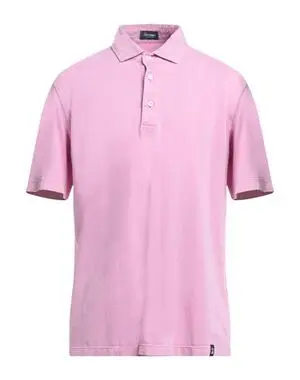 DRUMOHR Man Polo Shirt Navy Size Xl Cotton Pink