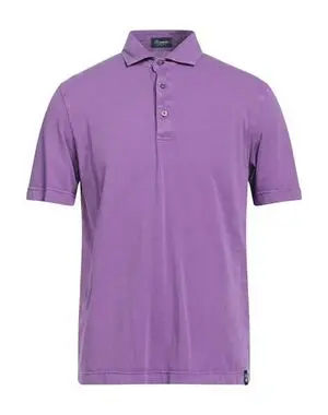 DRUMOHR Man Polo Shirt Navy Size Xl Cotton Purple