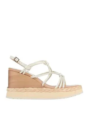 PALOMA BARCELO Leather Wedge Sandals - White