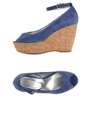 Hogan Pumps With Cork Wedge - Blue