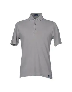 DRUMOHR Man Polo Shirt Slate Blue Size L Cotton Dove Grey