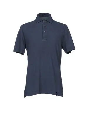 DRUMOHR Man Polo Shirt Slate Blue Size L Cotton Navy Blue
